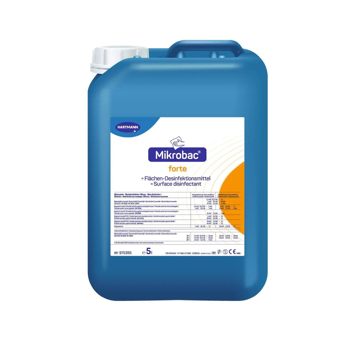 Mikrobac Forte | Flächen-Desinfektionsreiniger | 5 Liter – AGV Medical ...